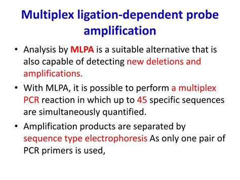 Ppt Multiplex Ligation Dependent Probe Amplification Mlpa