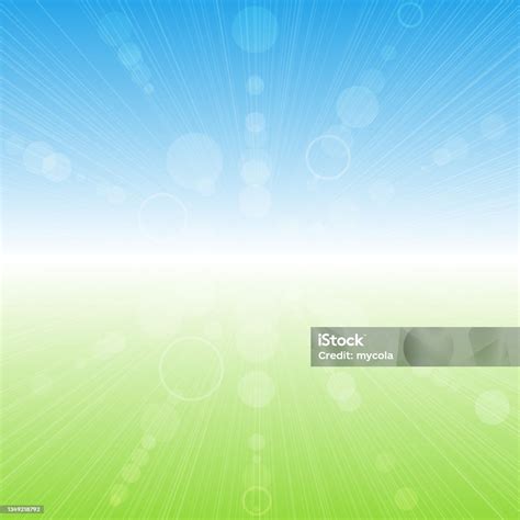 플레어 라이트와 추상여름 배경 녹색과 파란색 화창한 봄 그림 녹색에 대한 스톡 벡터 아트 및 기타 이미지 녹색 그라데이션 환경 보전 Istock