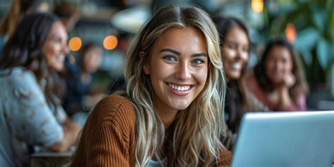 Premium Photo Woman Wearing Glasses Smiling At Camera