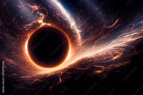 Cosmic Supermassive Black Hole 3d Visualization Artwork Abstract Background Wormhole Portal In