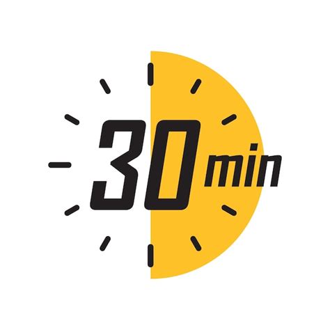 Premium Vector 30 Minutes On Stopwatch Icon In Flat Style Clock Face Timer Vector Illustration
