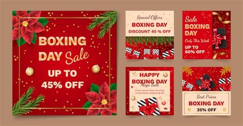 박싱데이 세일 인스타그램 포스트 모음 무료 벡터