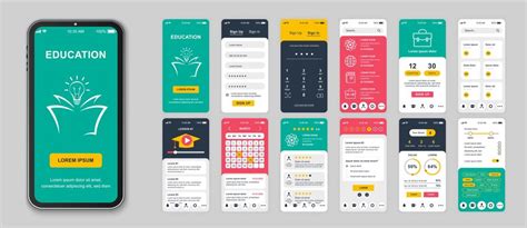 Premium Vector Education Mobile App Screens Set For Web Templates Pack Of Login Different