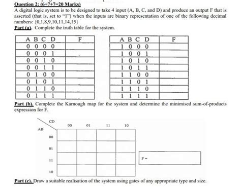 Solved Question 2 67720 Marks A Digital Logic System