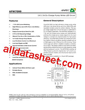 APW Datasheet PDF Anpec Electronics Coropration
