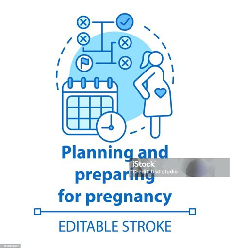 임신 콘셉트 아이콘을 기획하고 준비한다 계획 된 부모힙 아이디어 얇은 라인 일러스트 미래의 어머니 달력 방법 배란 벡터 절연 윤곽선 도면 편집 가능한 스트로크 임신에 대한