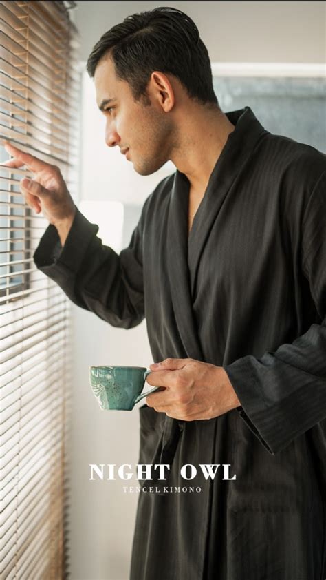 sleep project night owl robe tencel™️ with canvas texture sleep