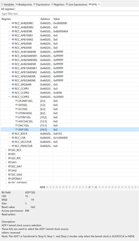 stm32u575 adf1 does not work when selecting pll3q stmicroelectronics community