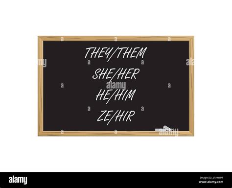 School Blackboard With Written Gender Pronouns Concept Of Respect For Gender Diversity And The