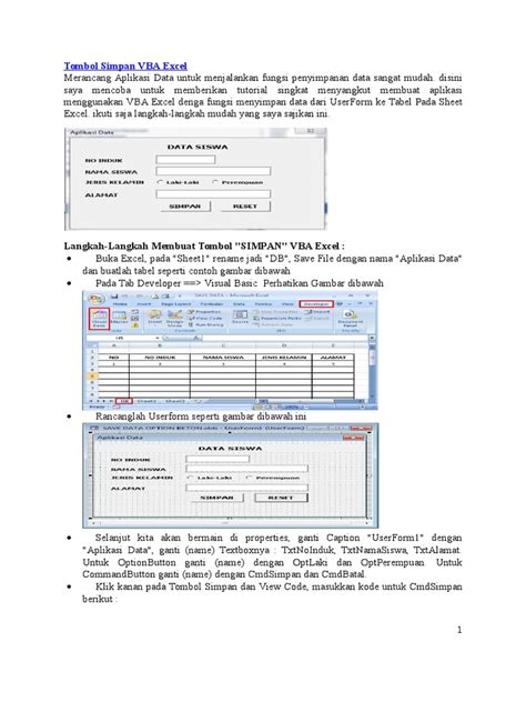 Tombol Simpan Vba Excel Pdf