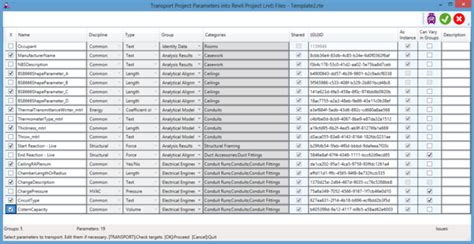 Revit Parameter Organizer Transport Project Parameters To Files Transport To Rvts