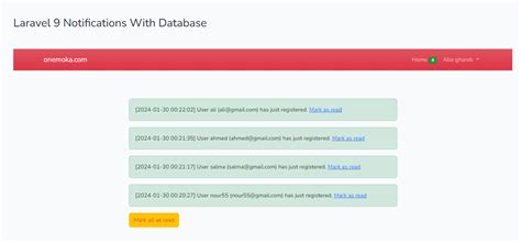Laravel 9 Notifications With Database Onemoka