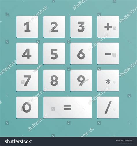 Calculator Interface Design Blue Turquoise Background Stock Vector