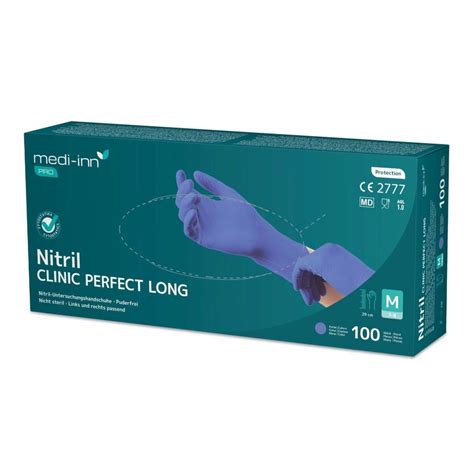 Medi Inn Pro Nitril Clinic Perfect Long Einmalhandschuhe 10x100 St