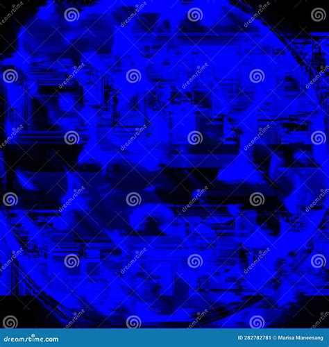 Glitching Monochrome Alien Cell On Neon Blue Dimmed Black Atmosphere Generated Ai With Glitch