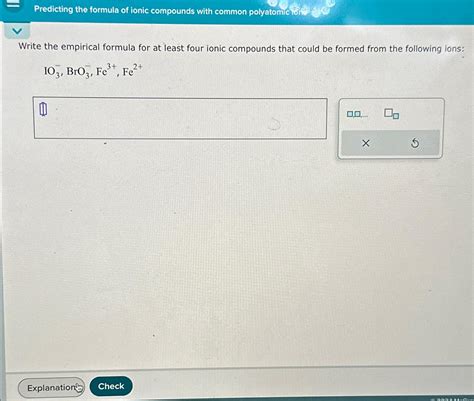 Solved Predicting The Formula Of Ionic Compounds With Common