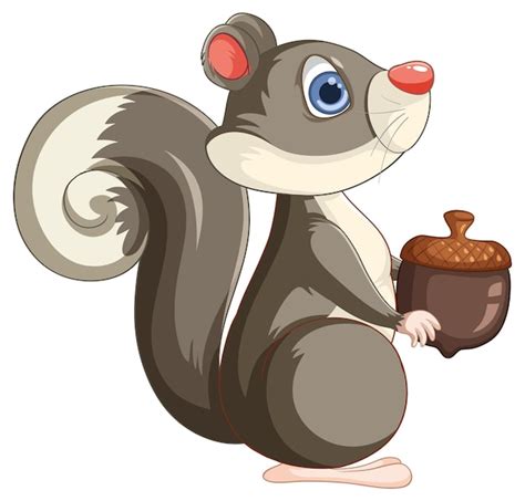 Free Vector Cute Squirrel Holding An Acorn
