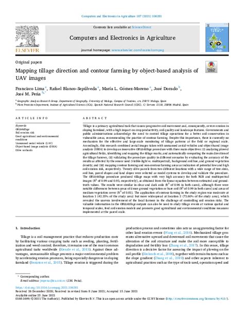 Pdf Mapping Tillage Direction And Contour Farming By Object Based