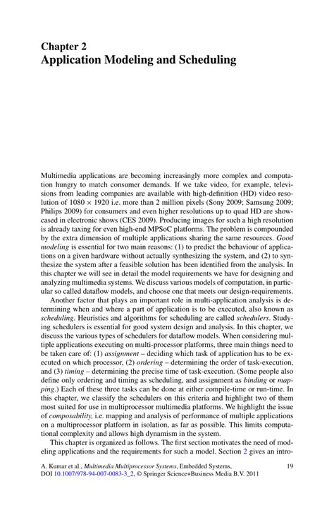 Pdf Application Modeling And Scheduling