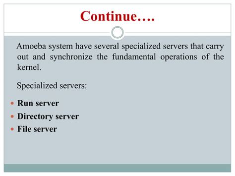 Amoeba Distributed Operating System Pptx Operating Systems