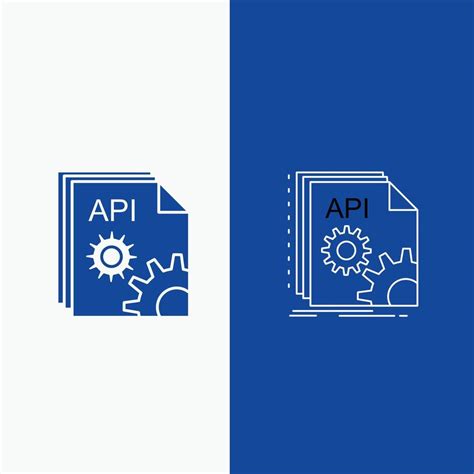 api app coding developer software line and glyph web button in blue