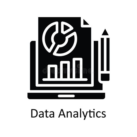Data Analytics Vector Solid Icon Design Illustration Educational Technology Symbol On White