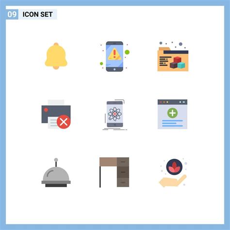User Interface Pack Of 9 Basic Flat Colors Of Mobile Data Printing