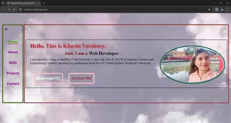 Khushi Varshney On Linkedin Personal Portfolio Website This Project Is Based On Personal Portfolio