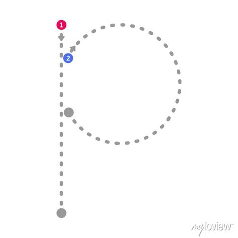 Tracing Alphabet Letter P Lowercase Prewriting Dotted Line Element Posters For The Wall