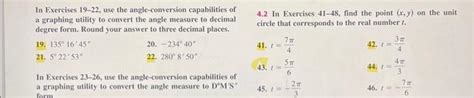 Solved In Exercises Use The Angle Conversion Chegg