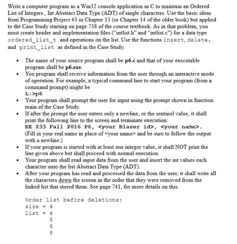 Solved Write A Computer Program As A Win32 Console