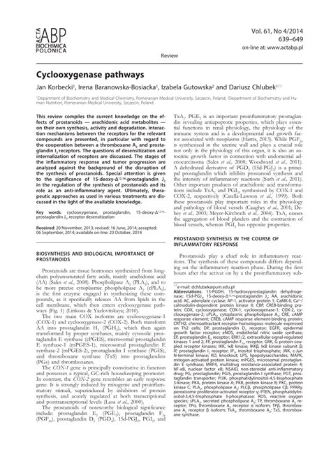Pdf Cyclooxygenase Pathways
