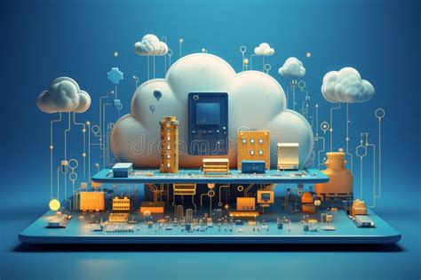 Cloud Computing Concept Where Data And Information Seamlessly Flow And