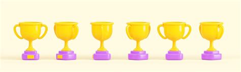 골드 우승자 컵 회전 스프라이트 시트 3d 렌더링 게임 Ui 디자인을 위한 만화 보상 상금 또는 레벨 상 프리미엄 사진