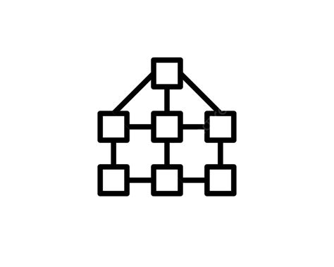 Linear Hierarchy Icon Isolated On White Pictogram Simple Tree Vector Pictogram Simple Tree