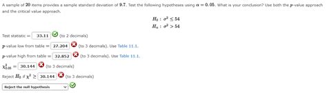 Solved A Sample Of 20 Items Provides A Sample Standard