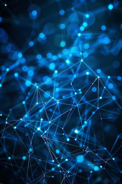 Abstract Blue Network And Data Connections Digital Communication And Technology Concepts