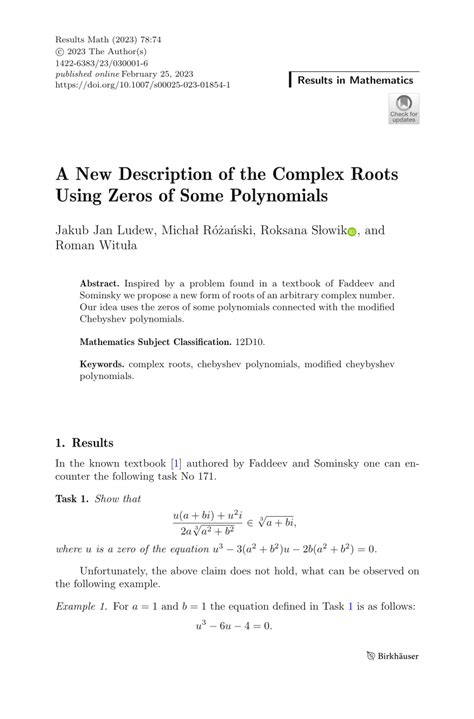 Pdf A New Description Of The Complex Roots Using Zeros Of Some