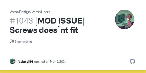 Mod Issue Screws Does´nt Fit · Issue 1043 · Vorondesignvoronusers · Github