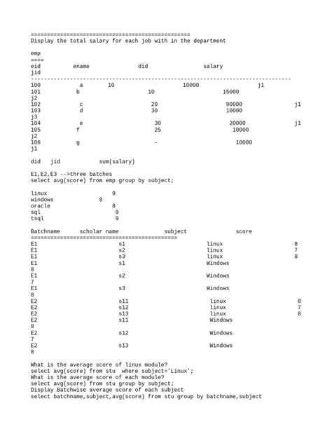 sql practise pdf data sql