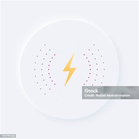 무선 충전기 아이콘입니다 벡터 에너지 번개 전력 재충전 기호와 원 그라데이션 색상 검은색에 대한 스톡 벡터 아트 및 기타 이미지 검은색 그라데이션 맹공 Istock