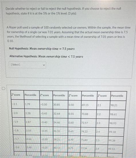 Solved Decide Whether To Reject Or Fail To Reject The Null