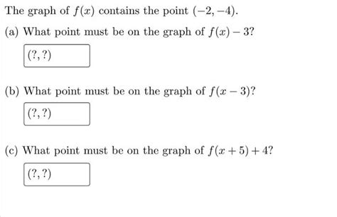 Solved The Graph Of F X Contains The Point 2 4 A Chegg Com