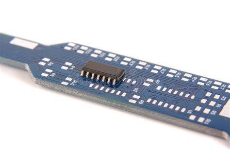 Tiny Integrated Circuit On Empty Pcb Board Stock Image Image Of Micro Position 142259941
