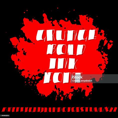 Handdrawn 드라이 브러쉬 폰트입니다 현대 브러쉬 레터링입니다 그런 지 스타일 알파벳입니다 벡터 일러스트입니다 0명에 대한 스톡 벡터 아트 및 기타 이미지 Istock