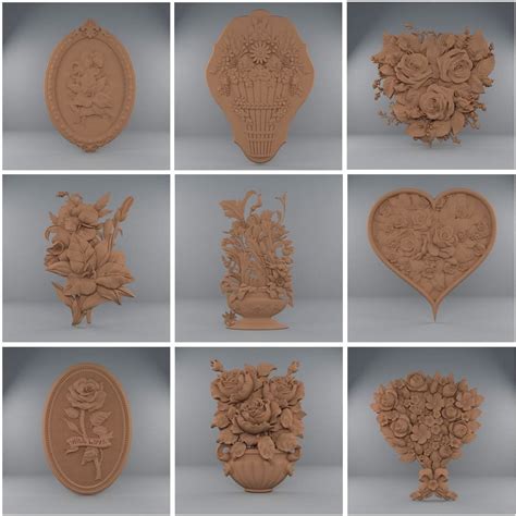 9 Cnc Flower Design 3d Models Beautiful Cnc Flower Designs For Precision Carving9 Cnc Flower