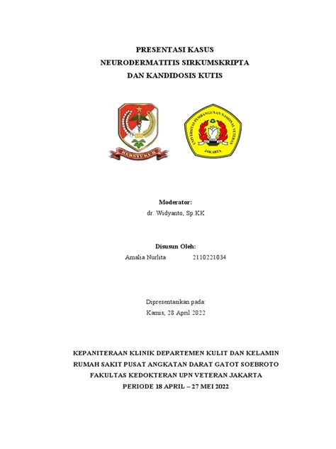 Presentasi Kasus Kandidosis Kutis Dan Neurodermatitis Sirkumskripta Pdf