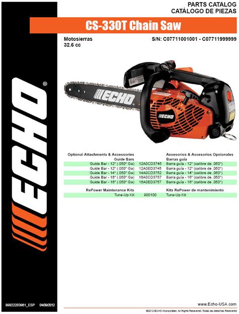 ECHO CS T Chainsaw Parts Diagram SN C C