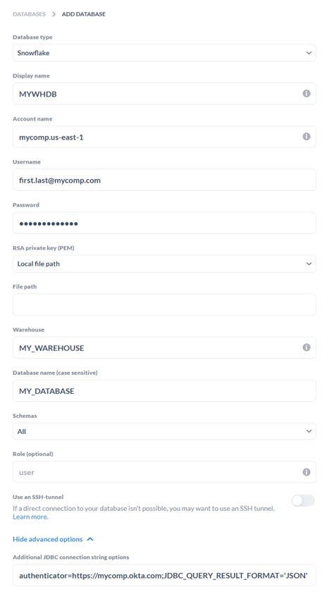 Metabase Snowflake Fails To Connect When Using The Authenticator In The