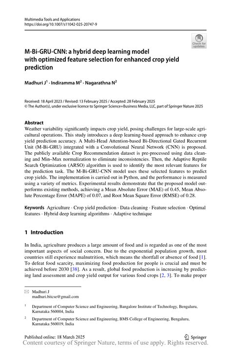 M Bi Gru Cnn A Hybrid Deep Learning Model With Optimized Feature Selection For Enhanced Crop